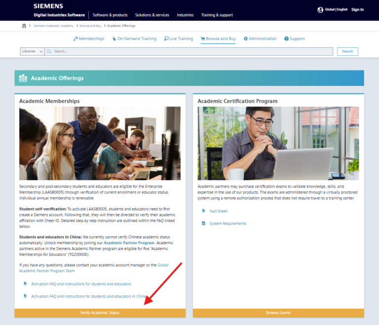 A step-by-step students' guide to accessing free software training on the Siemens Xcelerator ...