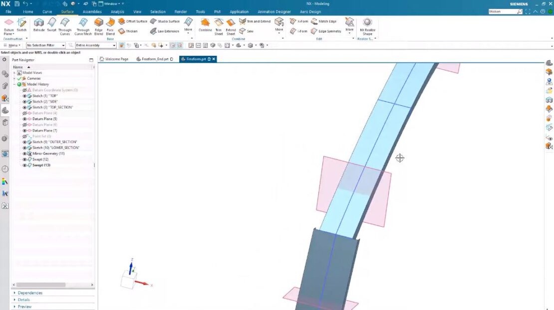 Freeform Modeling Walk-through - NX Design