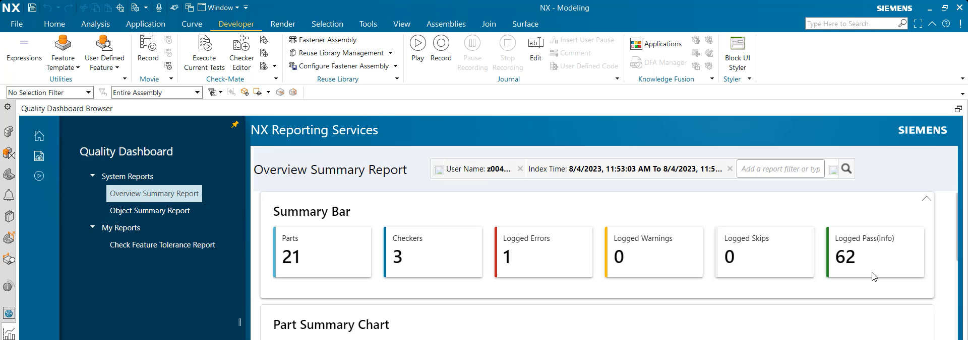 Quality Dashboard | NX Tips and Tricks