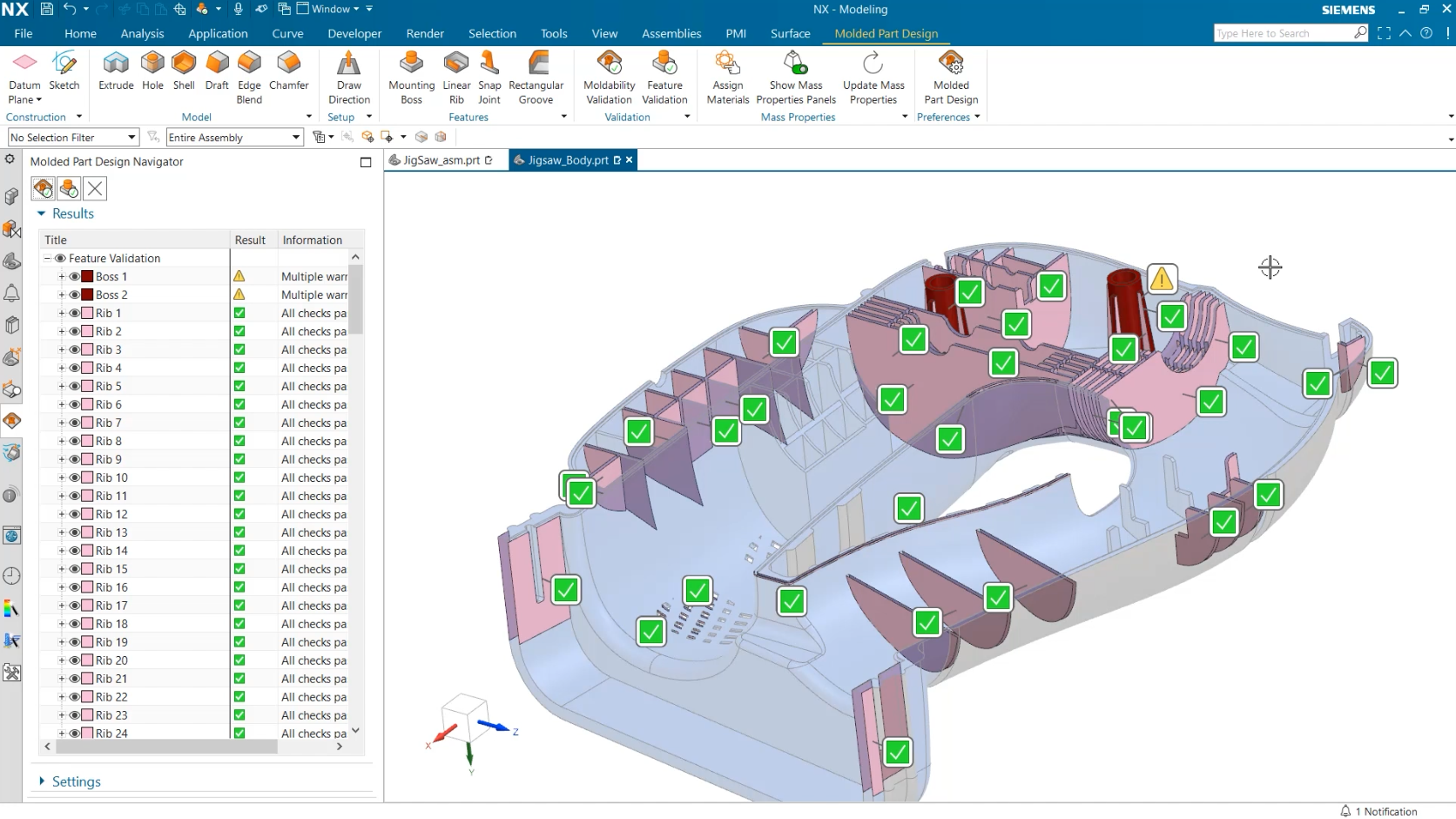 Tooling | Molded Part Designer | Feature Validation | NX Tips and Tricks