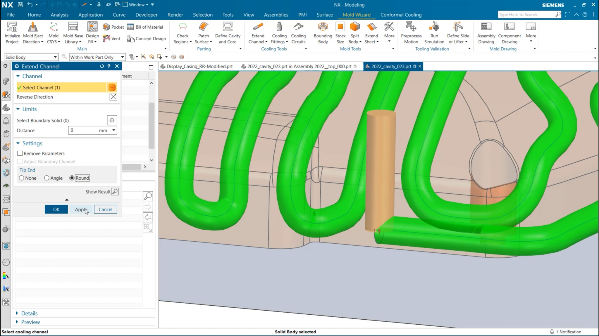 Cooling Channel Design | NX Tips and Tricks