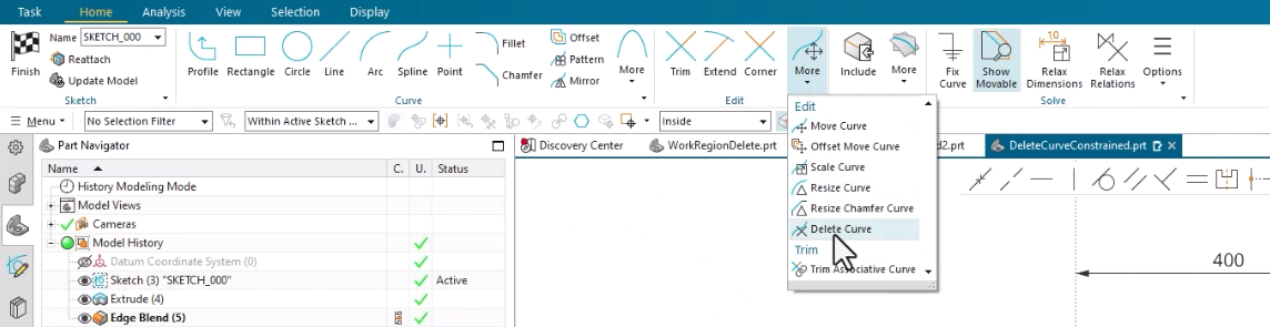NX | Tips and Tricks | Delete Curves - NX Design