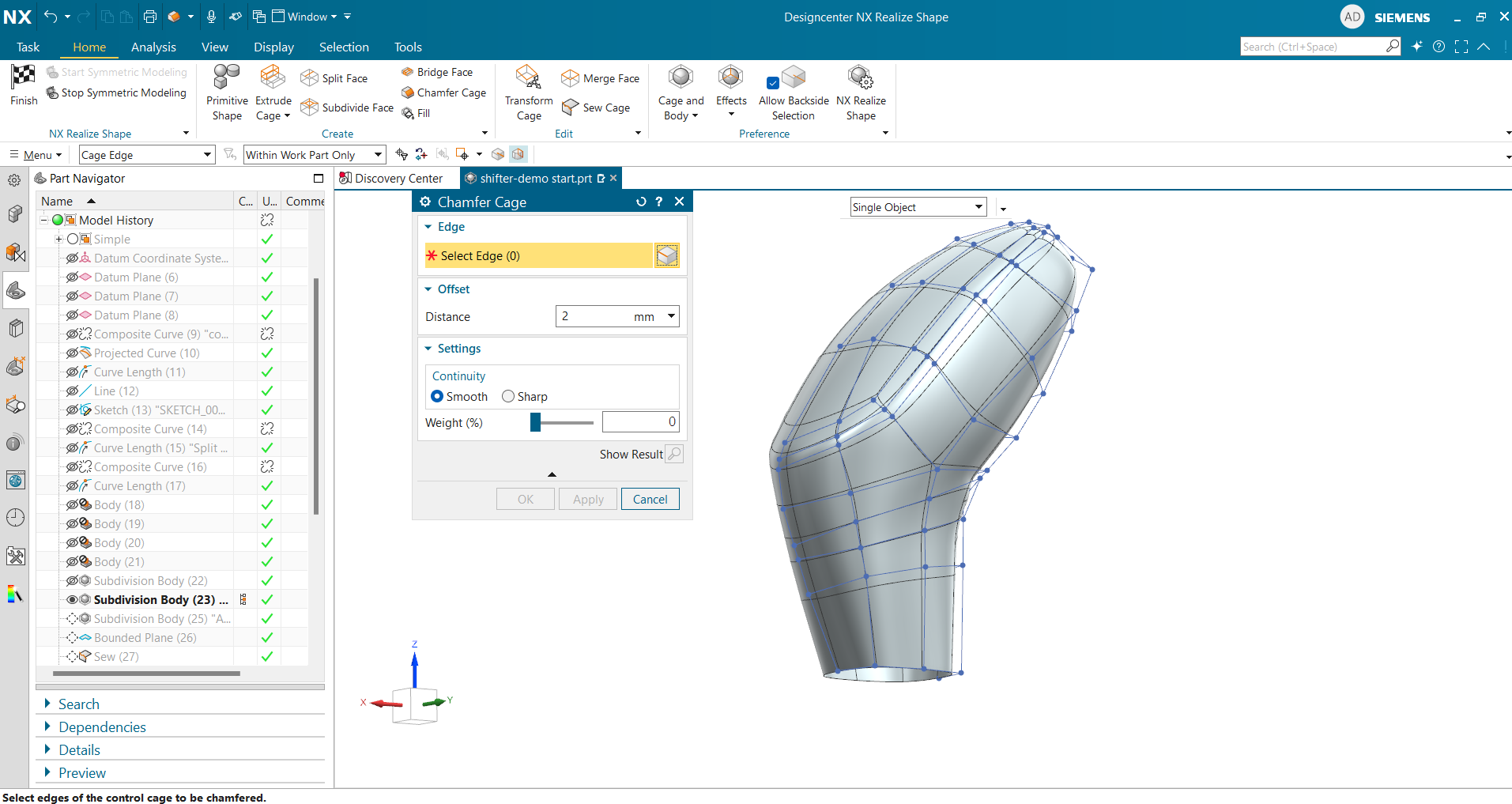 NX | Tips and Tricks | Realize Shape Chamfer Cage & Transform Cage Commands - NX Design