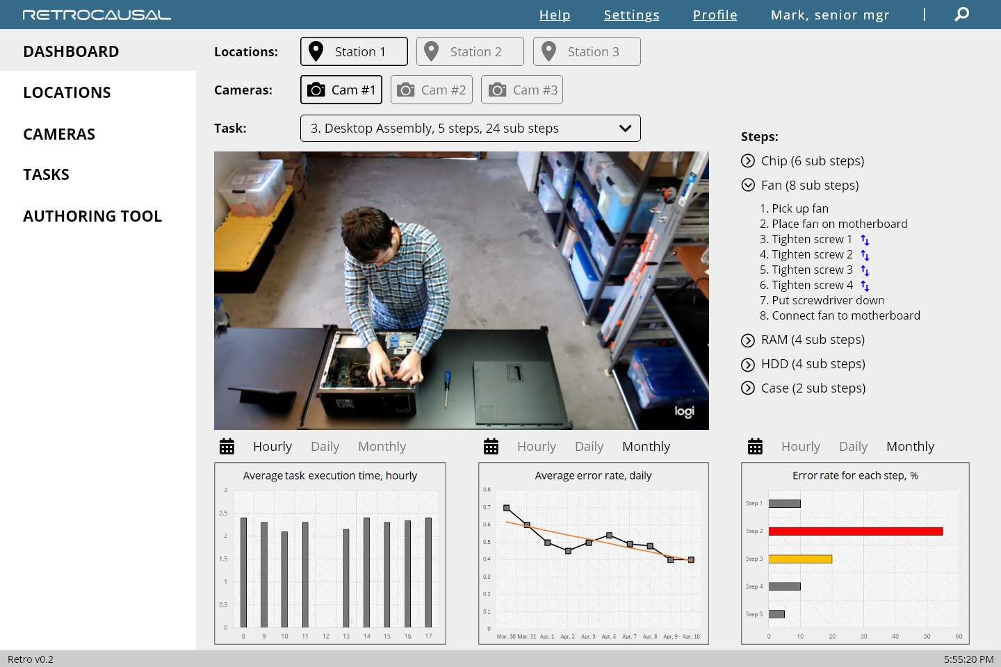 View manual assembly processes via video-based analytics - Partners