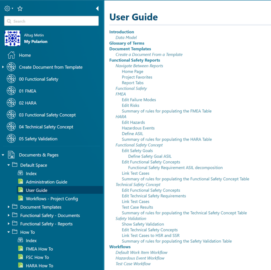 Functional Safety based on ISO 26262 | Polarion