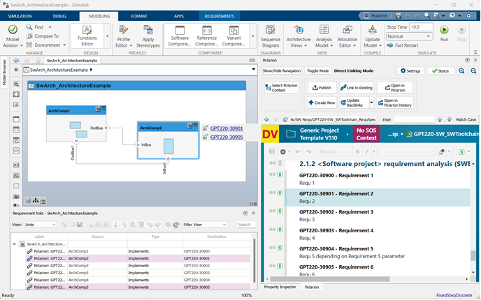 Polarion Connector for Simulink (MATLAB System Composer) - Introduction ...