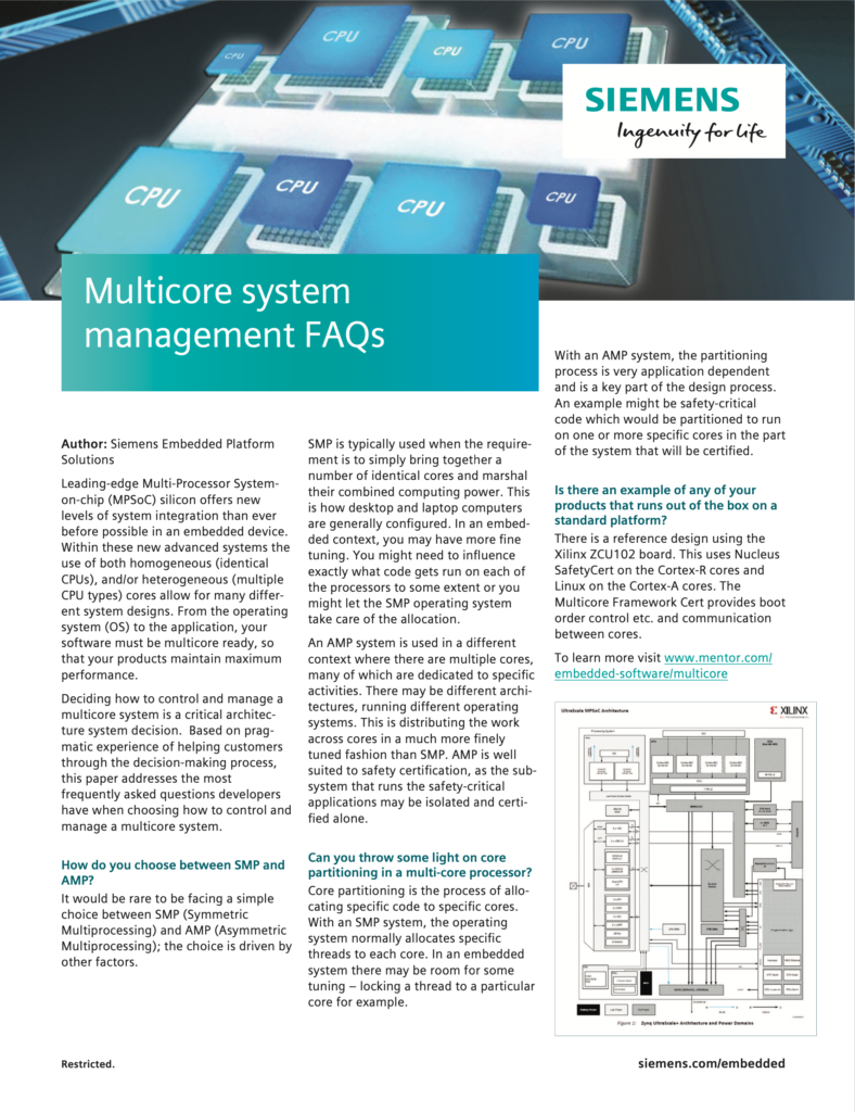 Embedded multicore FAQ white paper - Embedded Software