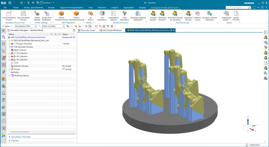 The powder bed fusion tool, Simcenter 3D Additive Manufacturing ...