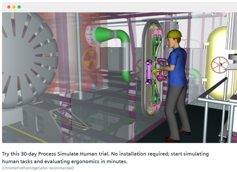 Try Tecnomatix Process Simulate Human in just minutes, for free ...