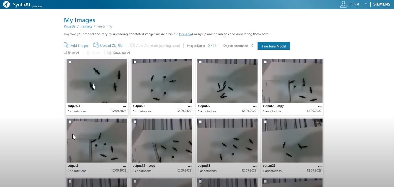 SynthAI Demo #2: Combine synthetic data with real images to annotate and improve model's ...