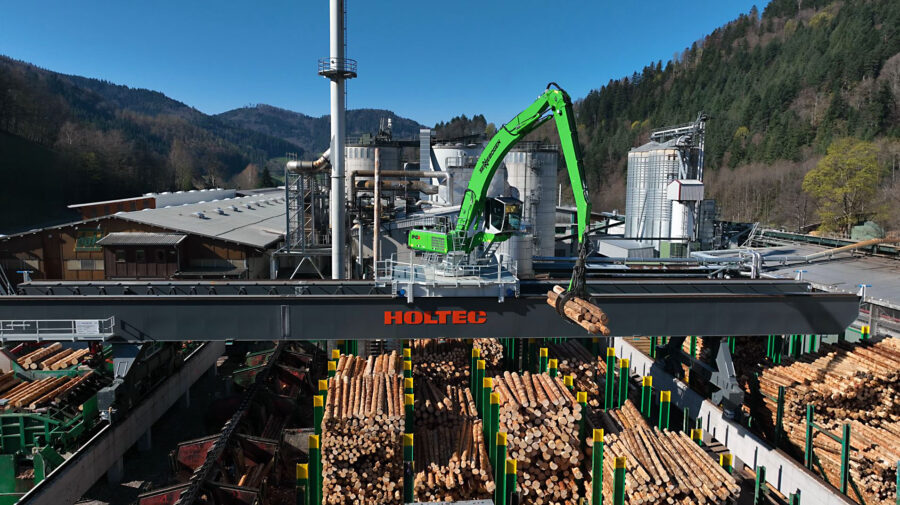 8-axis Log Handler simulation, sawmill in Plant Simulation