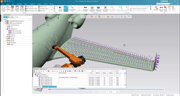 Robotic Painting for the Aerospace Industry using Process Simulate software - Tecnomatix