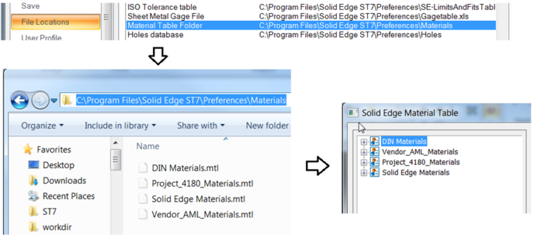 St7 Material Table Solid Edge