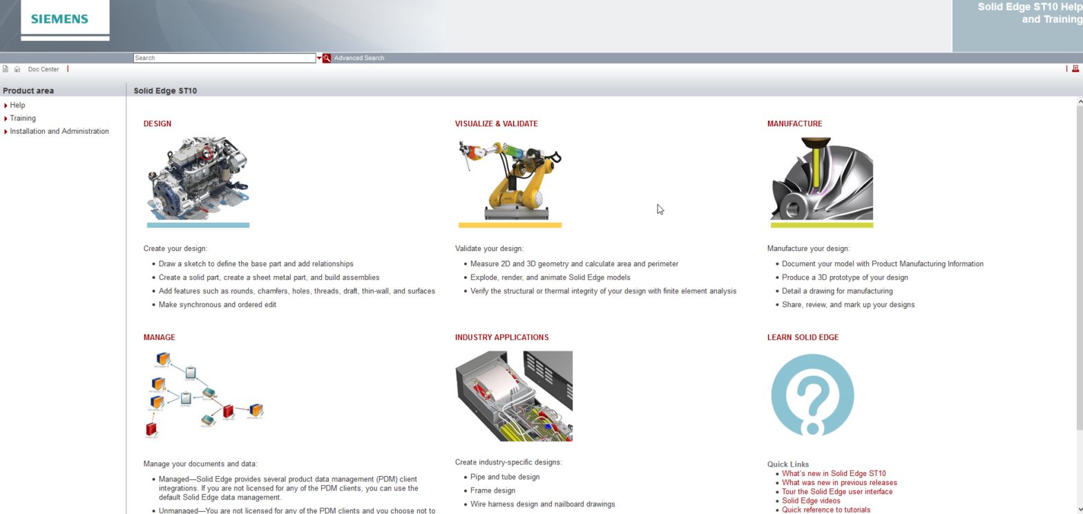 What's New in Solid Edge ST10: Locally Installed Help | Solid Edge