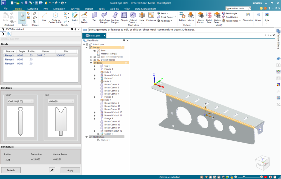 ALMA ASCO Software integrates with Solid Edge for sheet metal design ...